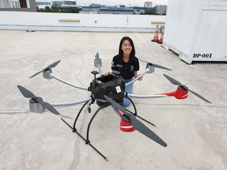 Launching her first job with drones
